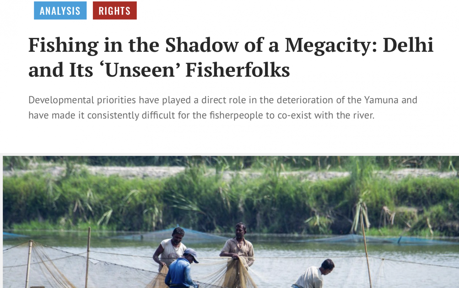 Delhi and Its ‘Unseen’ Fisherfolks - People's Resource Centre