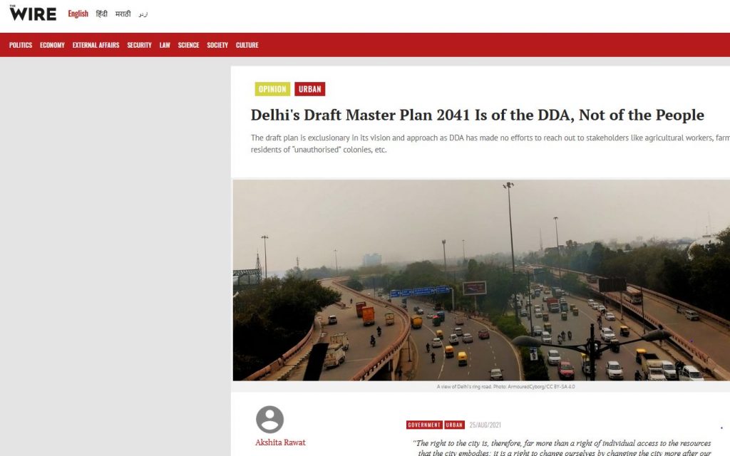 Delhi’s Draft Master Plan 2041 Is of the DDA, Not of the People - People's Resource Centre